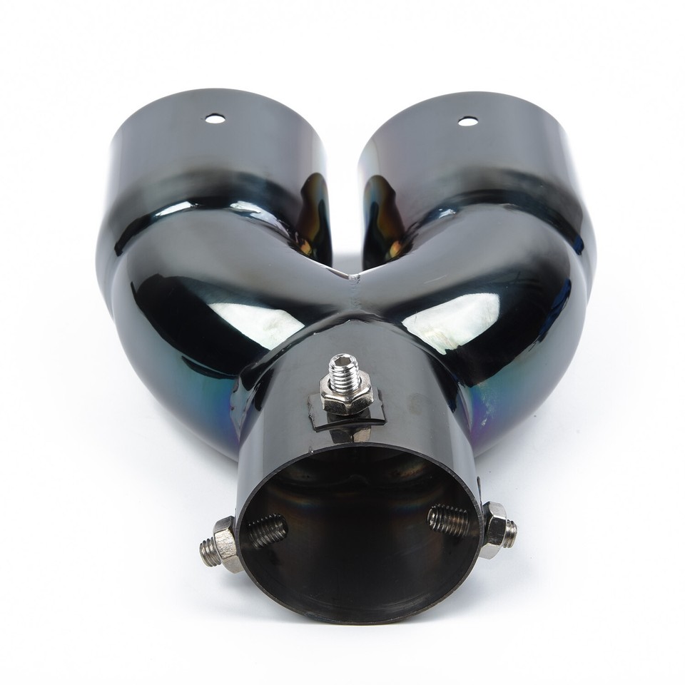 2.5 Inlet 63mm Universal Chrome Black Car Dual Exhaust Muffler Tip Tail ...