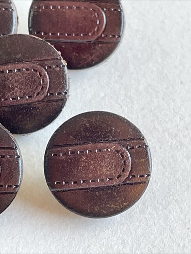 Vintage Set Of 8 Leather Belt Buttons Metal Shank | eBay