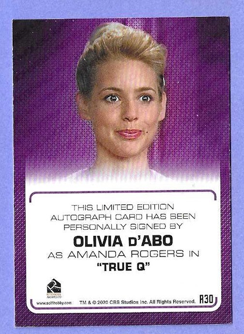 2022 STAR TREK (TNG) Olivia D'ABO Auto Quote "I Want to Join StarFleet ...