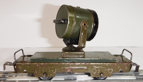 Marx Army Train Prewar Flat Car With Mirrored "Searchlight Spotlight ...