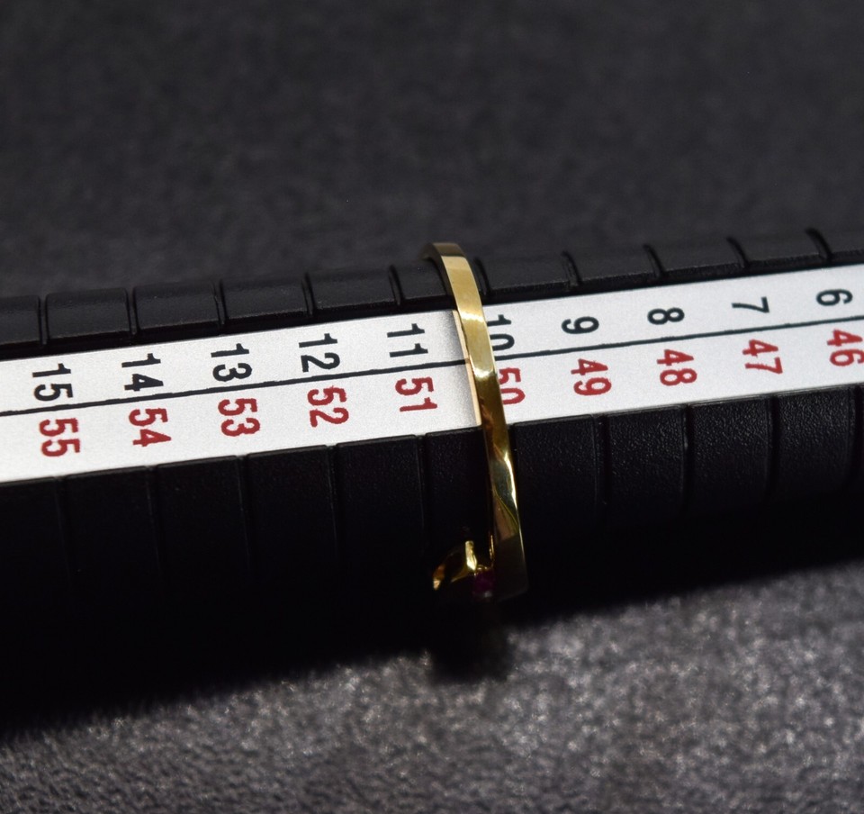 14K Solid Yellow Gold Chanal Set Ring Natural Rubies & Genuine Diamonds ...