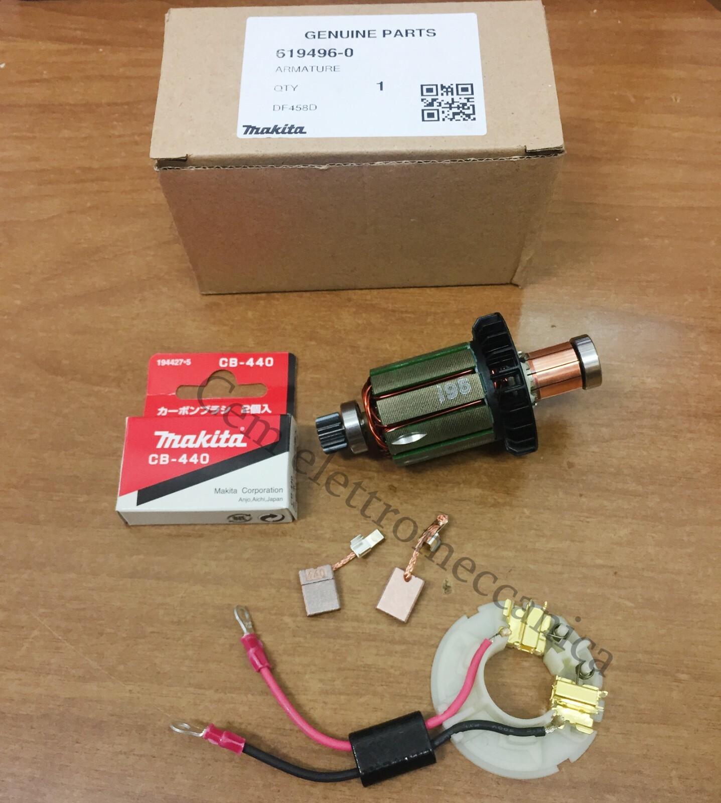 Indotto + spazzole + basetta per avvitatore MAKITA motore 619496-0 per ...