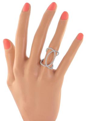 Interlocking Oval Design Interlocking CZ Ring in 925 Sterling Silver | eBay