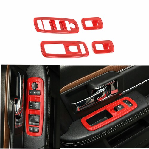 37x Red ABS Full Set Interior Decor Panel Cover Trim Kit for Dodge ...