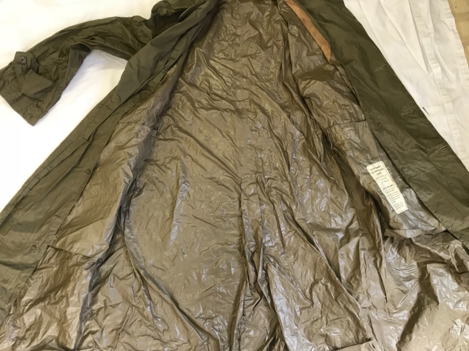 VIETNAM WAR US MARINES LIGHTWEIGHT RUBBER RAINCOAT OVERCOAT TRENCH COAT ...
