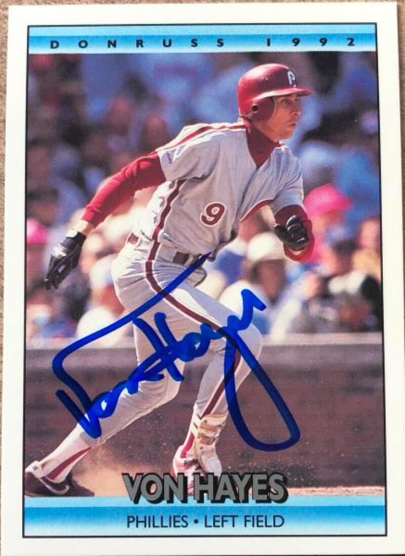 Von Hayes Autographed 1992 Donruss #580 | eBay