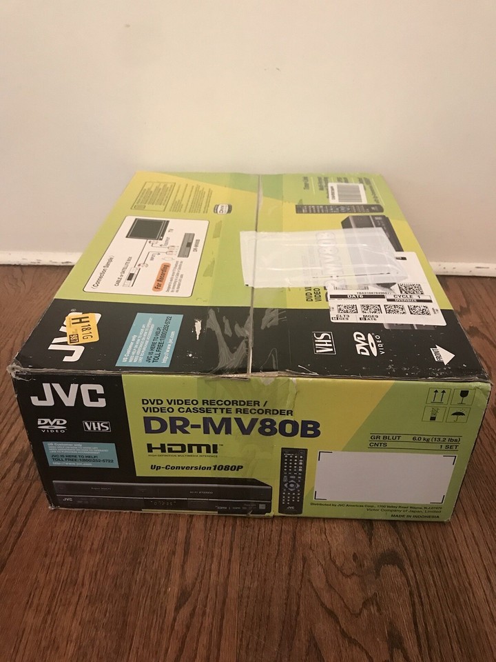 JVC DR-MV80B DVD + VCR / VHS COMBO Video Player / Recorder HDMI New ...