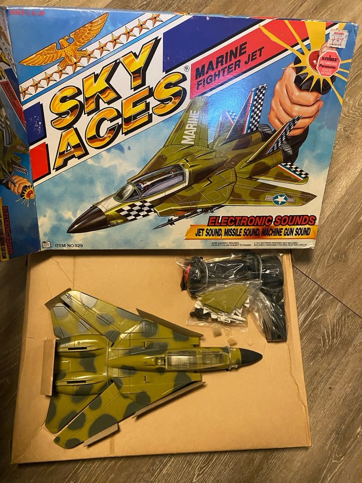 Vintage Sky Aces Marine Fighter Jet Toy With Electronic Sounds New ...