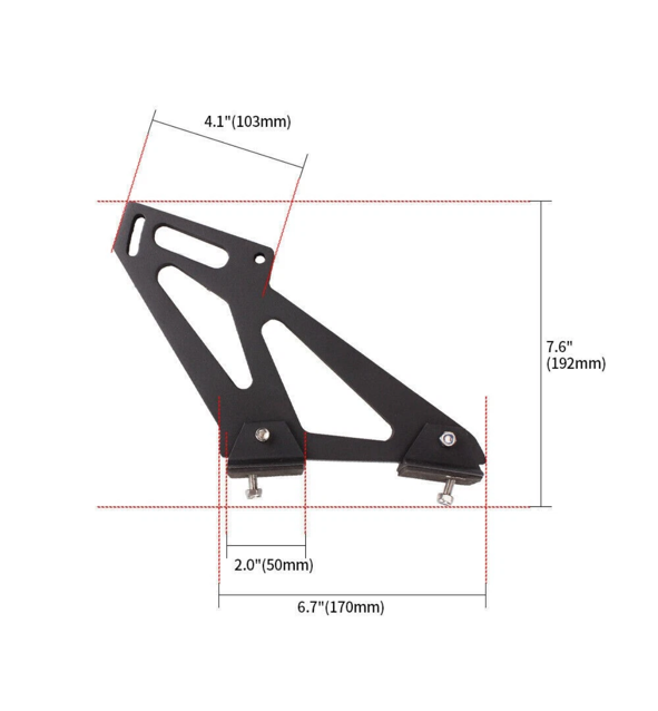7” Car Aluminum CNC Rear Wing Trunk Racing Tail Spoiler Mount Brackets ...