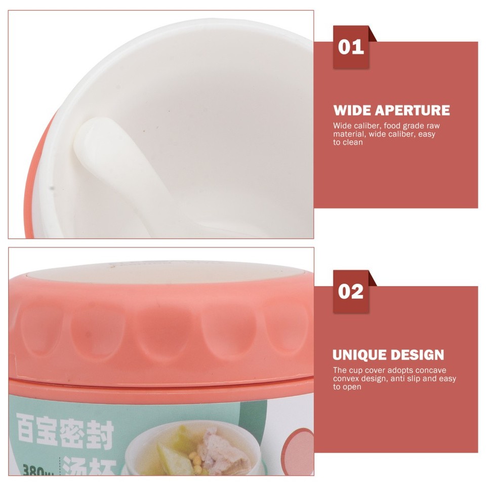 Thermal Lunch Mug Insulated Hot Food Container Vacuum Cups Microwavable ...