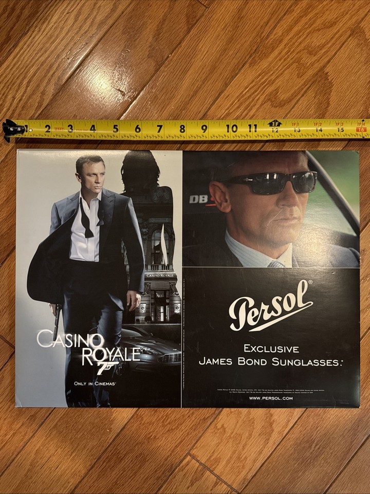 James Bond 007 Casino Royale Persol Sunglasses STANDEE 16x11.5" | eBay