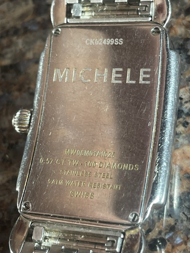 Michele Deco Park Stainless Steel Wristwatch With Diamond Bezel, New ...