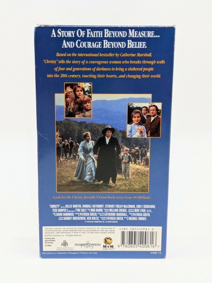 CHRISTY VHS Movie Cutter Gap Tennessee Starring Kellie Martin Catherine ...