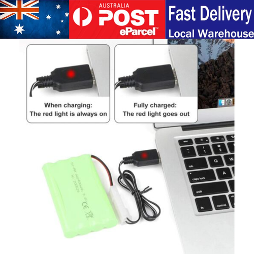 9.6V 2400mAh Ni-MH Battery Pack KET 2P Connector W/ USB Cable For RC ...