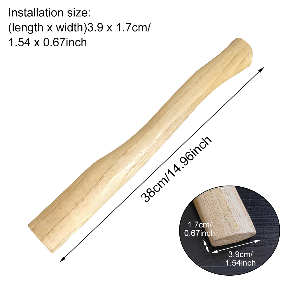 2pcs Axe Handle Smooth Durable Hatchet Practical Replacement Parts 38cm ...