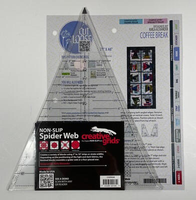 Creative Grids Spider Web Quilt Ruler CGRKA6 + Coffee Break Pattern | eBay