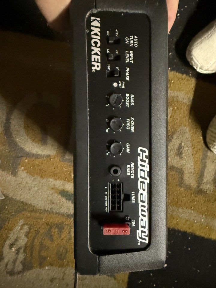 KICKER Hideaway HS8 8" 150W Car Audio Powered Subwoofer Sub Enclosure - Black... 713034068655 | eBay