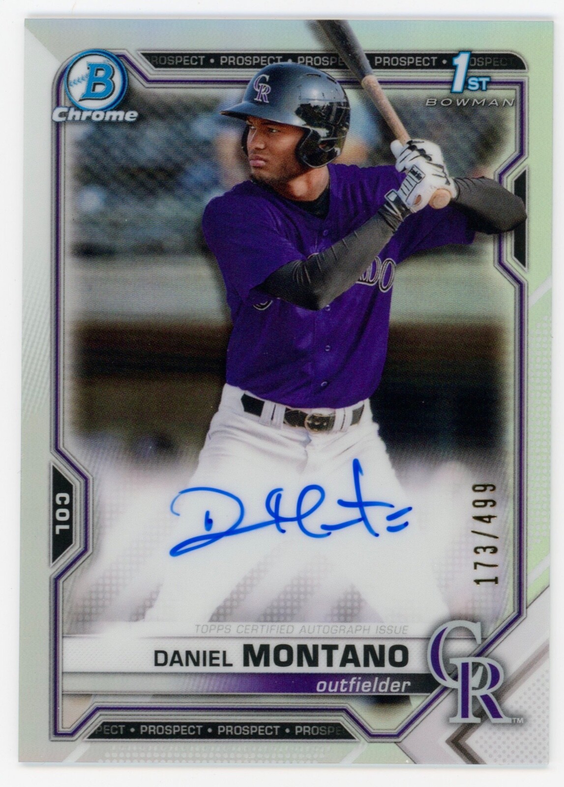 ⚾️2021 Bowman Chrome DANIEL MONTANO 1st Auto Refractor /499 CPA-DM ...