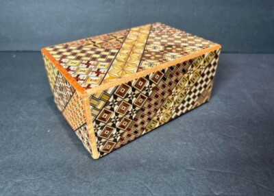 Hakone Yosegi Japanese Puzzle Box 4steps Secret box Japan Traditional ...