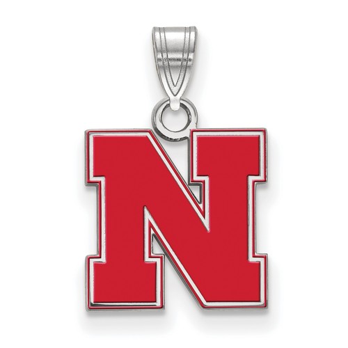 Nebraska Cornhuskers Red School Letter Logo Charm Pendant in Sterling ...