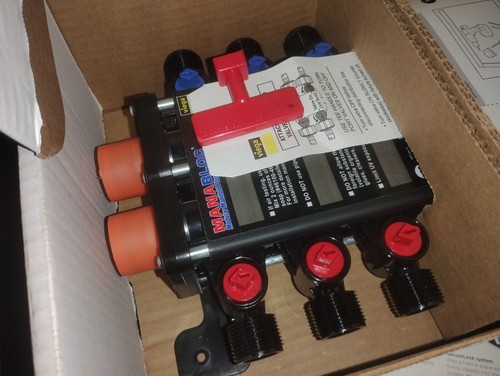 1/2 Pex Viega 50243 ManaBloc 24-Port, 1/2 PEX Crimp Manifold, (9) Hot ...