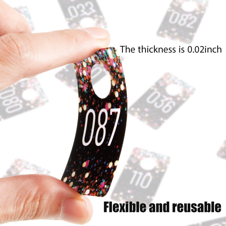 Live Plastic Number Tags Consecutive Reusable Normal and Mirrored Image ...