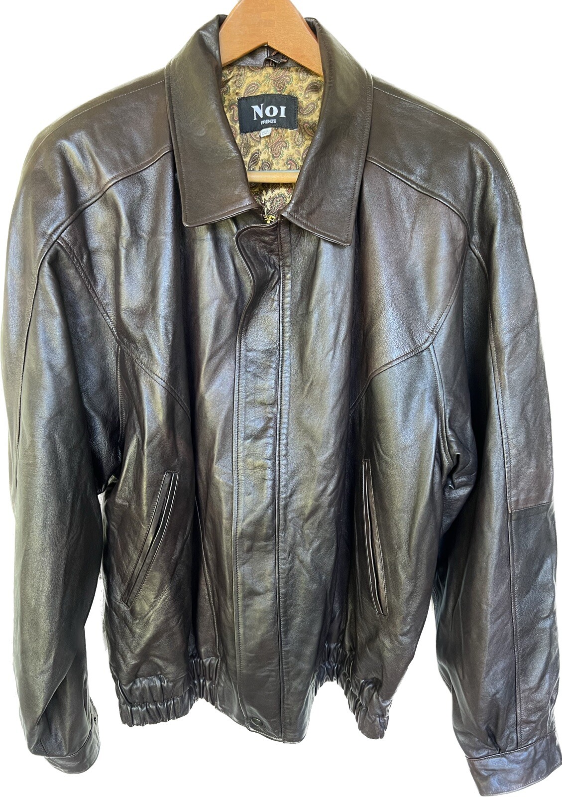 1970’s Noi Italian Leather Bomber Jacket Size 42 - Gem