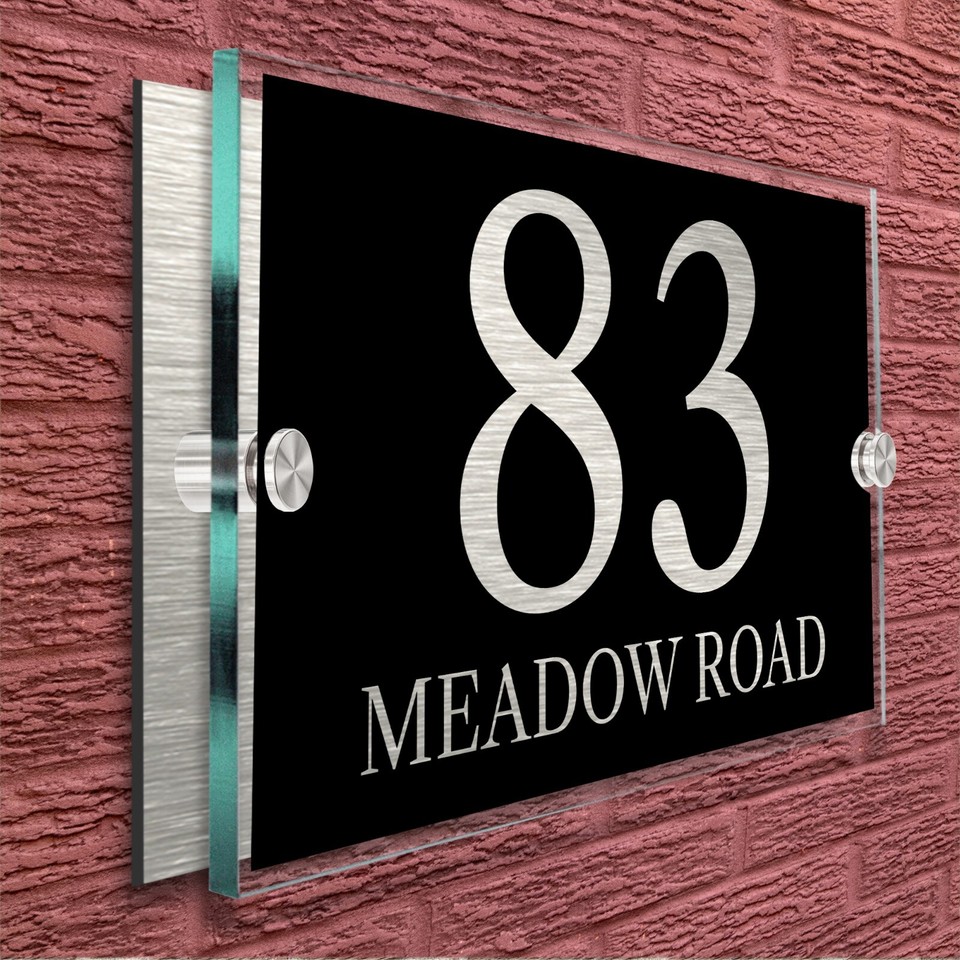 Personalised House Sign Door Number Plaque Custom Street Name Plate ...