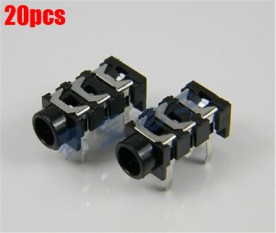 20Pcs 3.5MM 5Pin Stereo Headphone Jack Earphone Socket Black hi | eBay