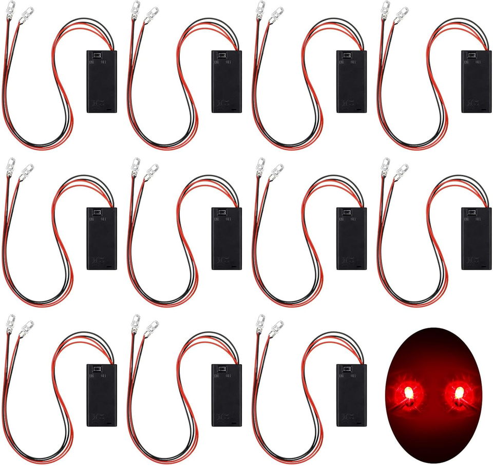 12 Pcs Halloween LED Light up Eyes for Mask Glowing Eyes Battery ...