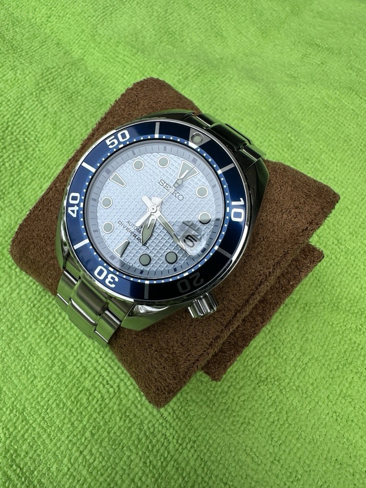 Seiko Men's Sumo Ice Diver Prospex Watch Blue, SPB179 w/Crafter Blue ...