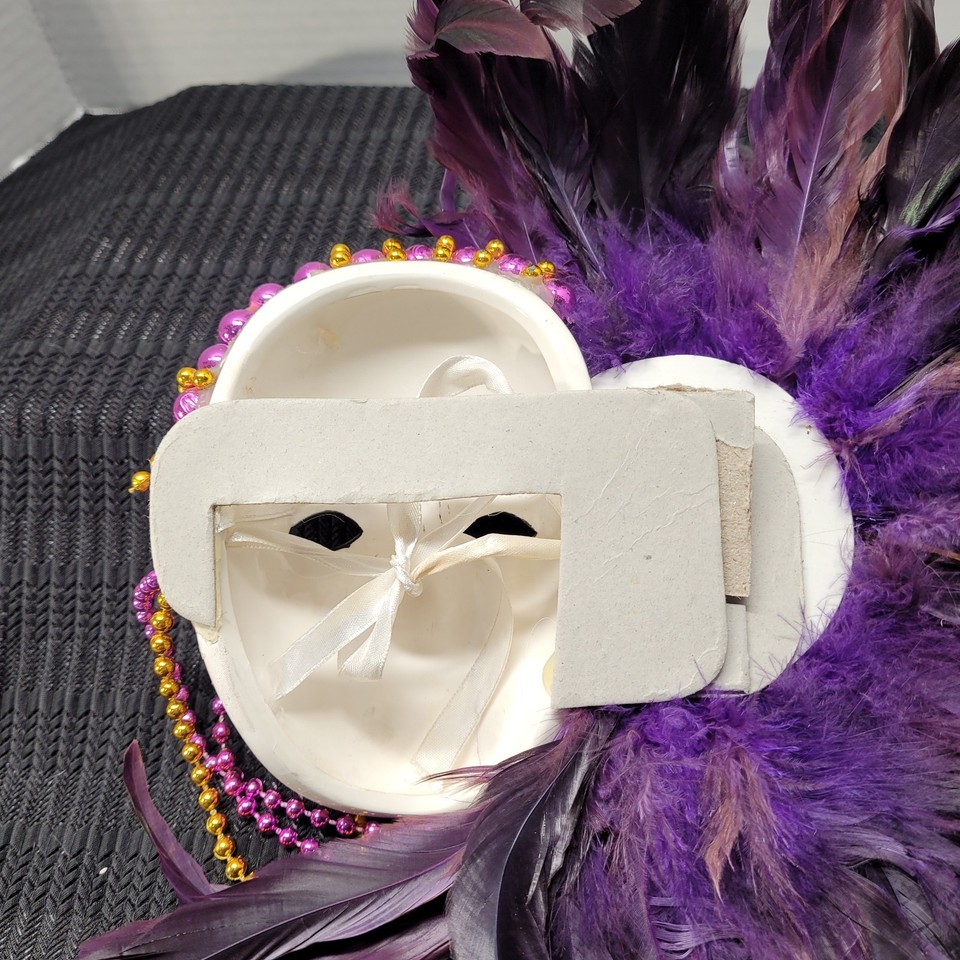 Purple Jazz Ceramic Mardi Gras Mask Feather Mask Lady | eBay