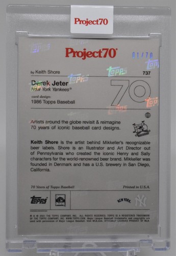 2021 Topps Project 70 - 1986 Topps Baseball Derek Jeter #737 Rainbow ...