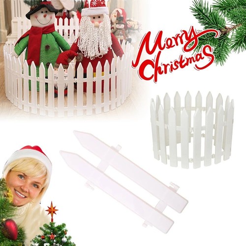 Home Decorative Barrier Christmas Tree Fence Garden Guardrail White PVC ...
