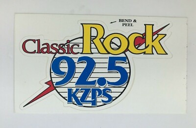 Vtg '80s KZPS 92.5 Classic Rock Radio Bumper Sticker | eBay