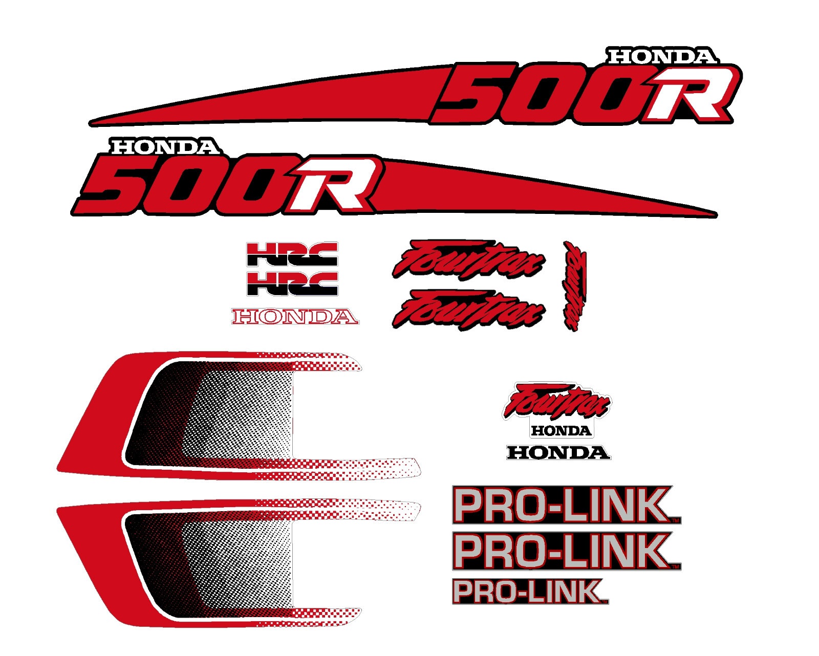 500r Honda Trx250r custom style front and rear decal set 2 | eBay