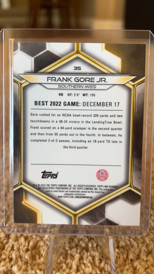 2023 Bowman Best U Frank Gore Jr. Red Lava # 4/5 Southern Miss | eBay