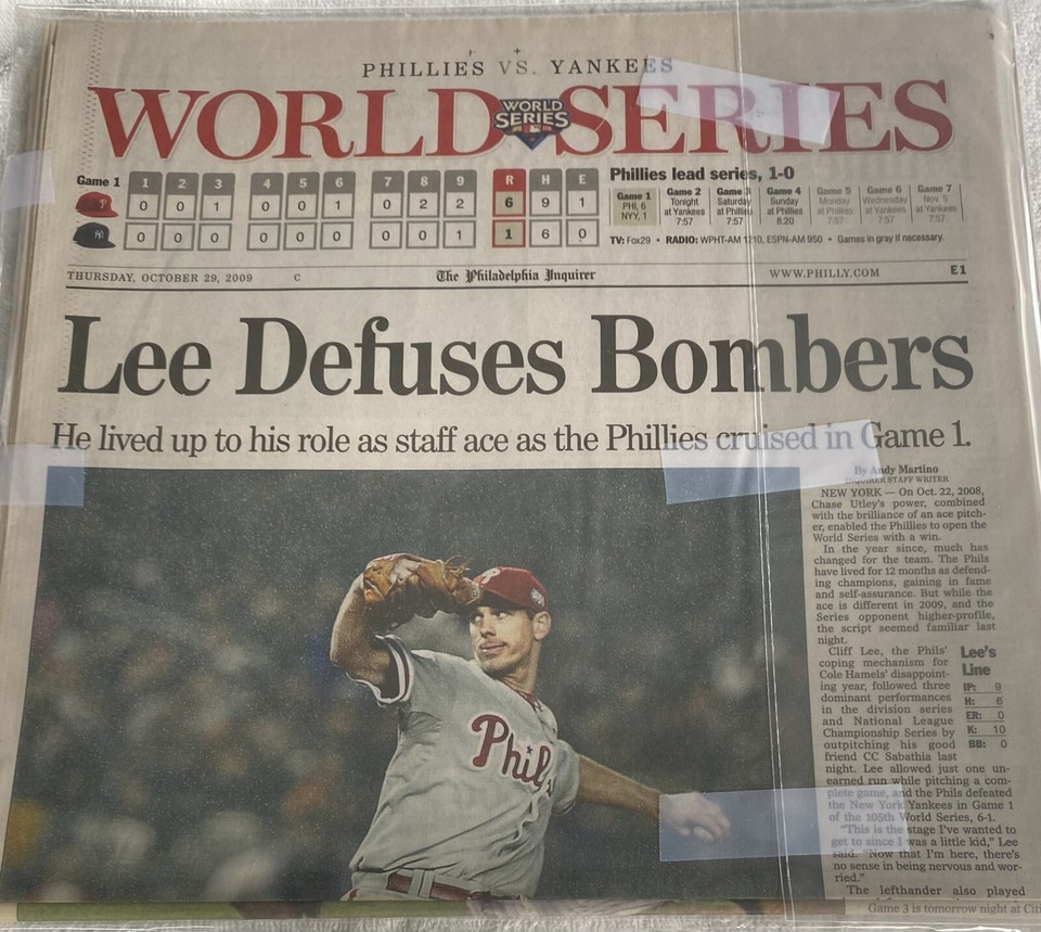 NEW YORK YANKEES: WIN WORLD SERIES 2009; Philadelphia Inquirer BN In ...