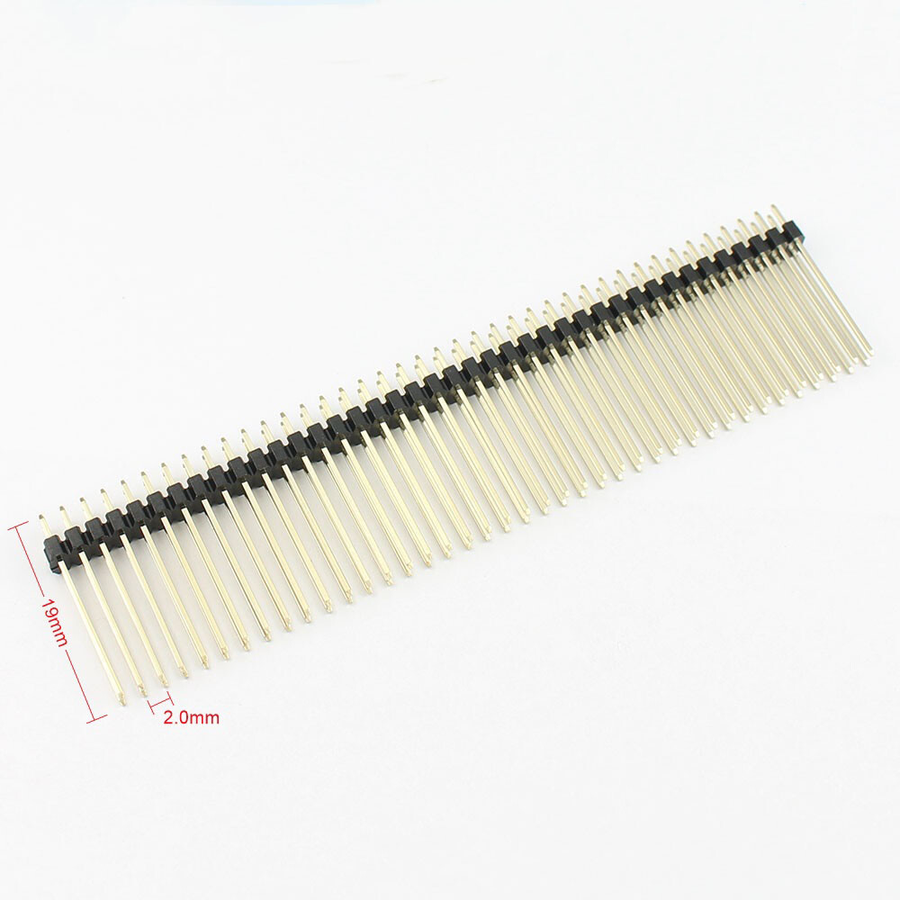 100Pcs Gold Plated 2mm 2.0mm Pitch 2x40 Pin Double Male Long Header ...