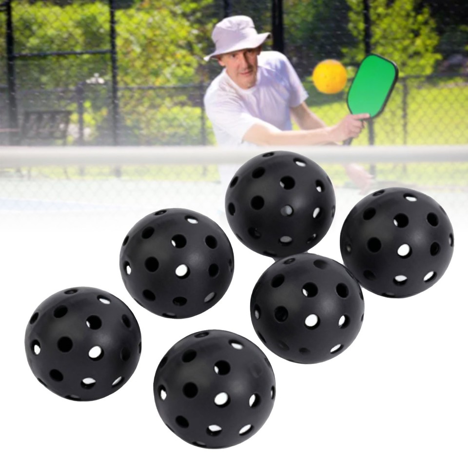 6Pcs 74MM Balls Black Professional Reusable PE Balls With 40 Holes Fo ...