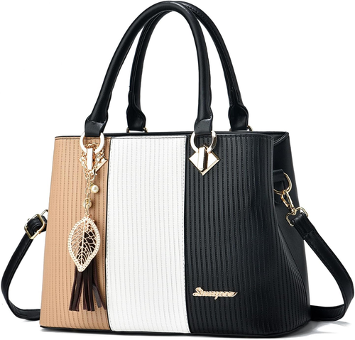 Purses and Handbags for Women Leather Tote Shoulder Bag Medium Satchel ...