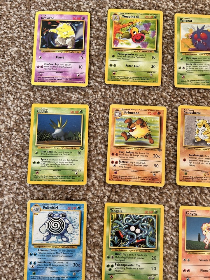20 Vintage Pokémon Cards Lot – Base Set, Base Set 2 & Jungle (Original ...
