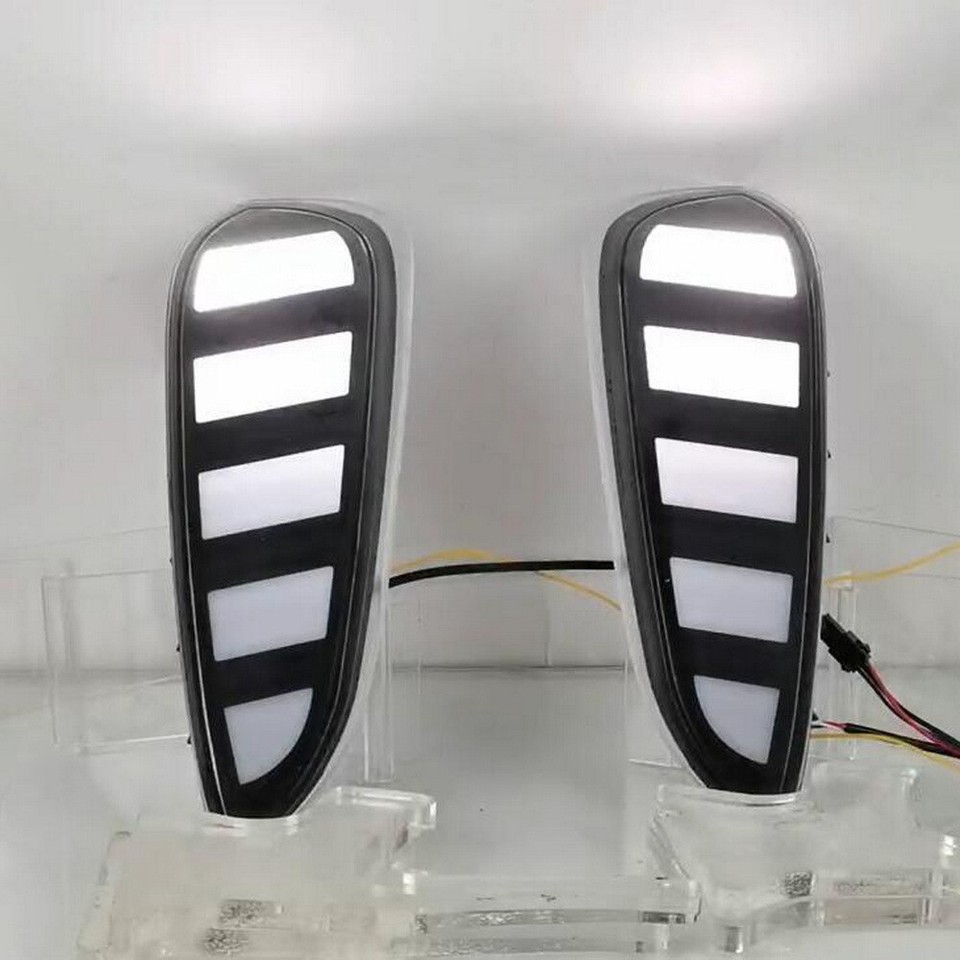 Daytime Running Lights Ice Blue DRL Streamer Yellow Turn Signals for ...