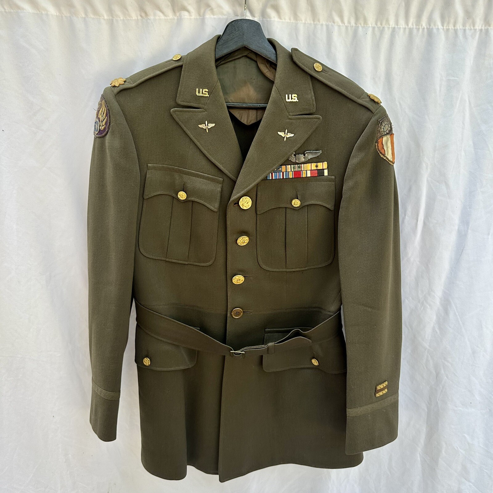 WWII US Army Air Corps Named Officer Uniform Bullion 10th AAC CBI ...