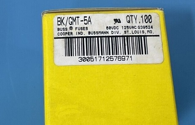 2 PCS - Bussmann FUSE GMT-5A Fast Acting 5A 125V lder 20.57 X 3.23 X 17 ...