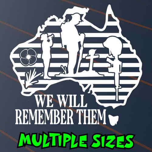 Anzac Day Sticker Car Decal Lest We Forget Remembrance Australian Army ...