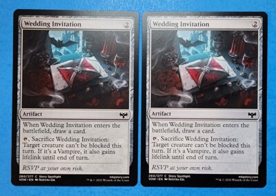 2x Wedding Invitation Artifact Crimson Vow 2021 Mtg Magic Gathering ...