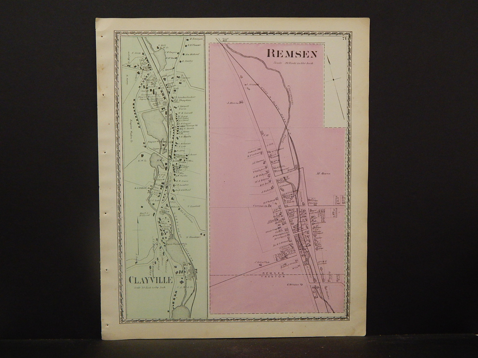New York, Oneida County Map, 1874 Remsen, Clayville Z2#60 | eBay