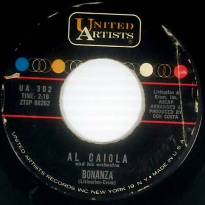 Al Caiola & His Orchestra -Bonanza / Bounty Hunter [7" 45 rpm Single ...