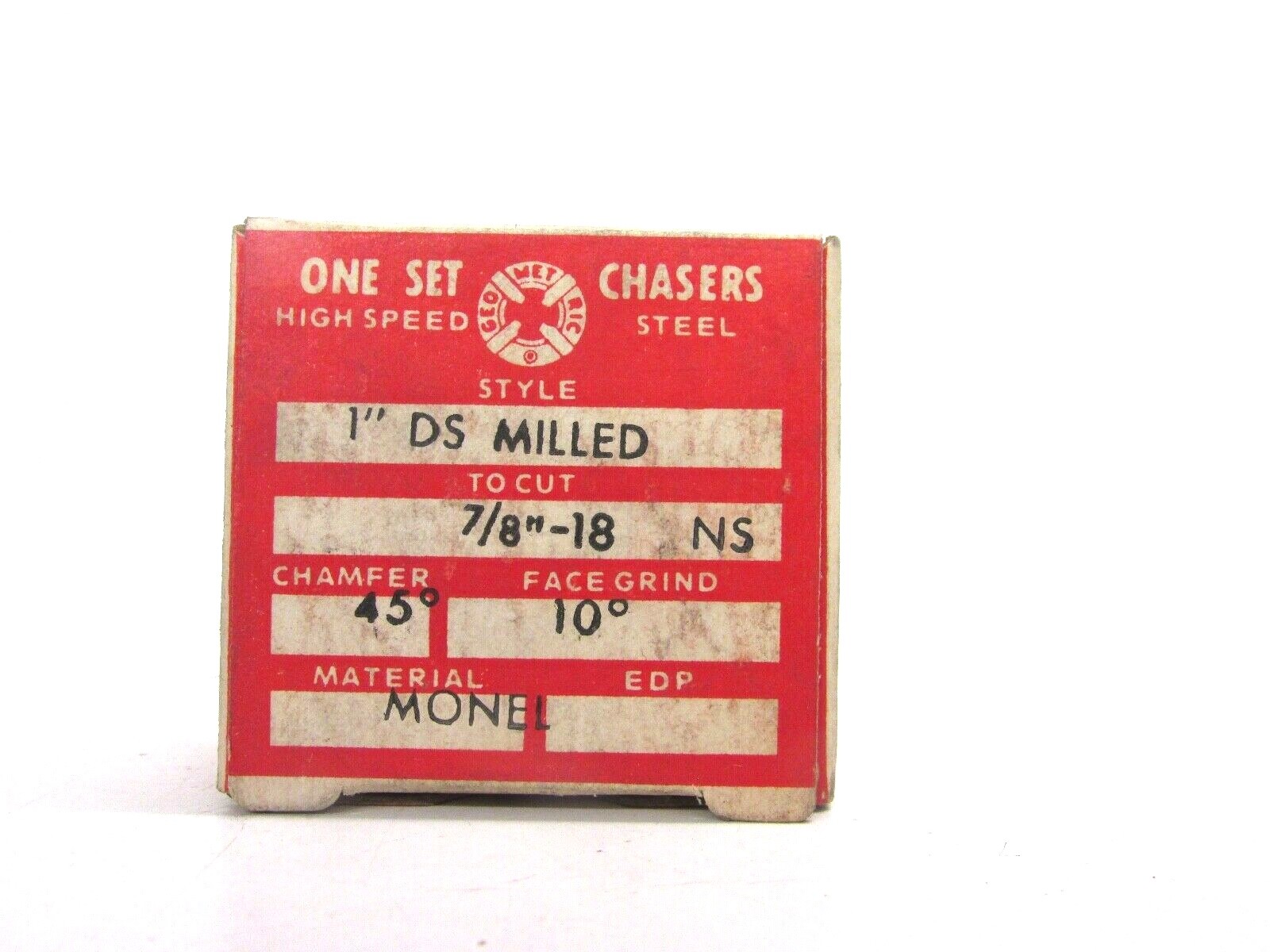 (4) GEOMETRIC INSERT CHASERS 1" DS MILLED, 7/8"-18 NS, 10º HOOK 45º ...